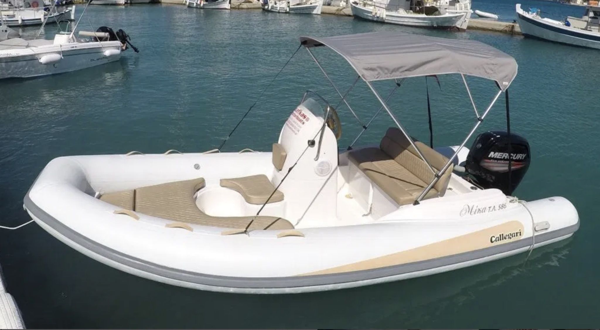 Callegari small rib boat around nidri Lefkada Villas